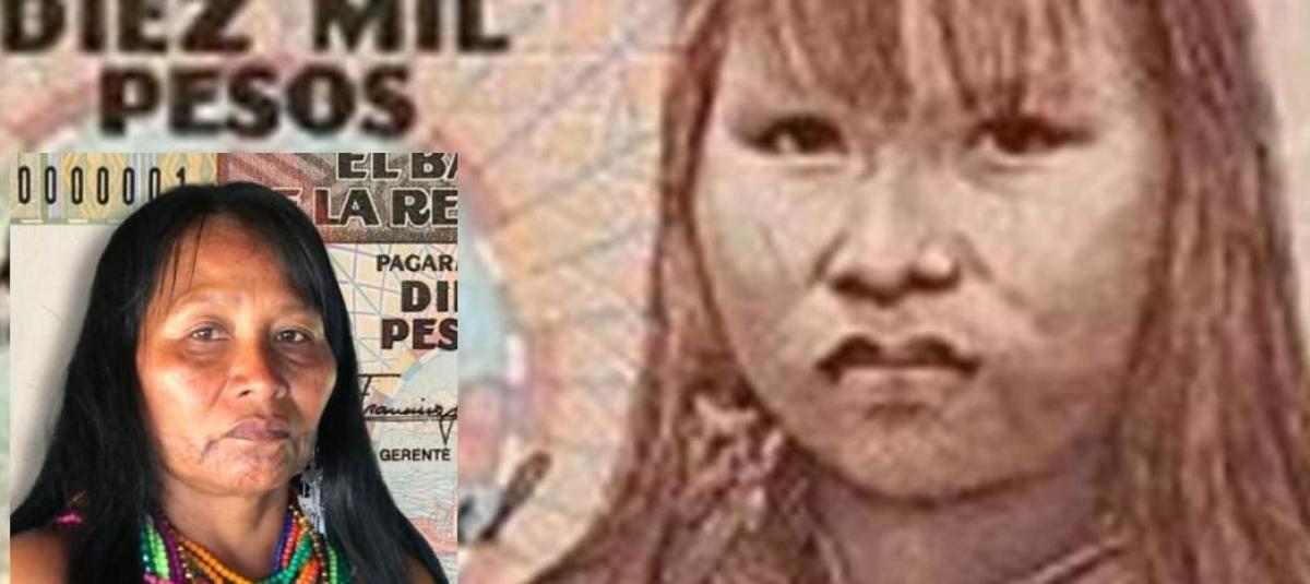 La mujer emberá que fue la imagen de antiguos billetes de $10.000 vive ...