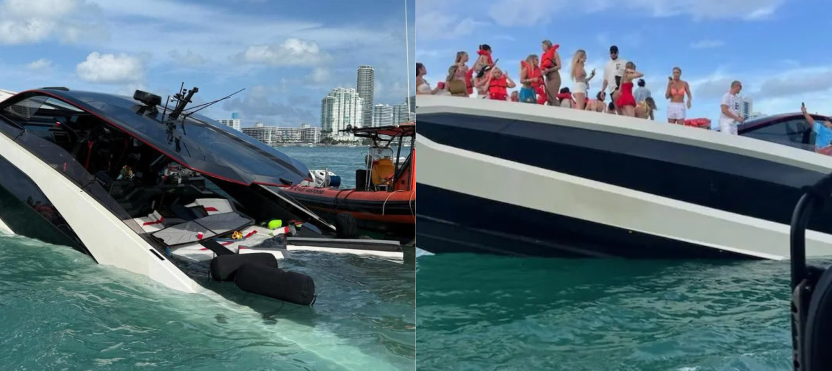 Video | Lujoso yate en Miami que iba lleno de 'influencers' se hundió ...