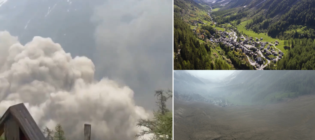 Video: una avalancha de hielo y piedras sepulta un pueblo de Suiza tras ...