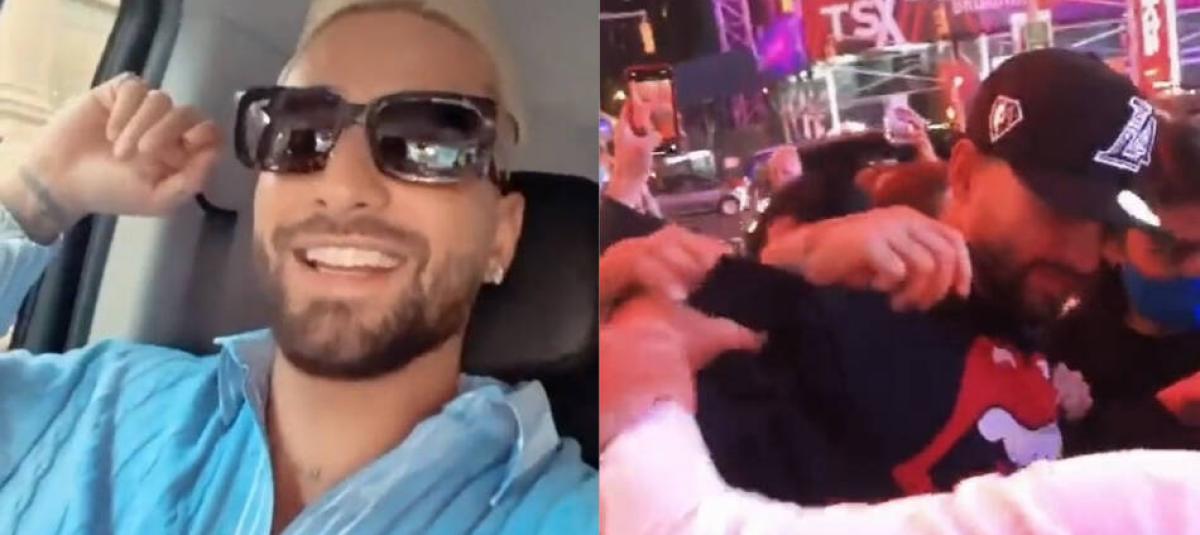 Maluma le da un manotazo a uno de sus fans