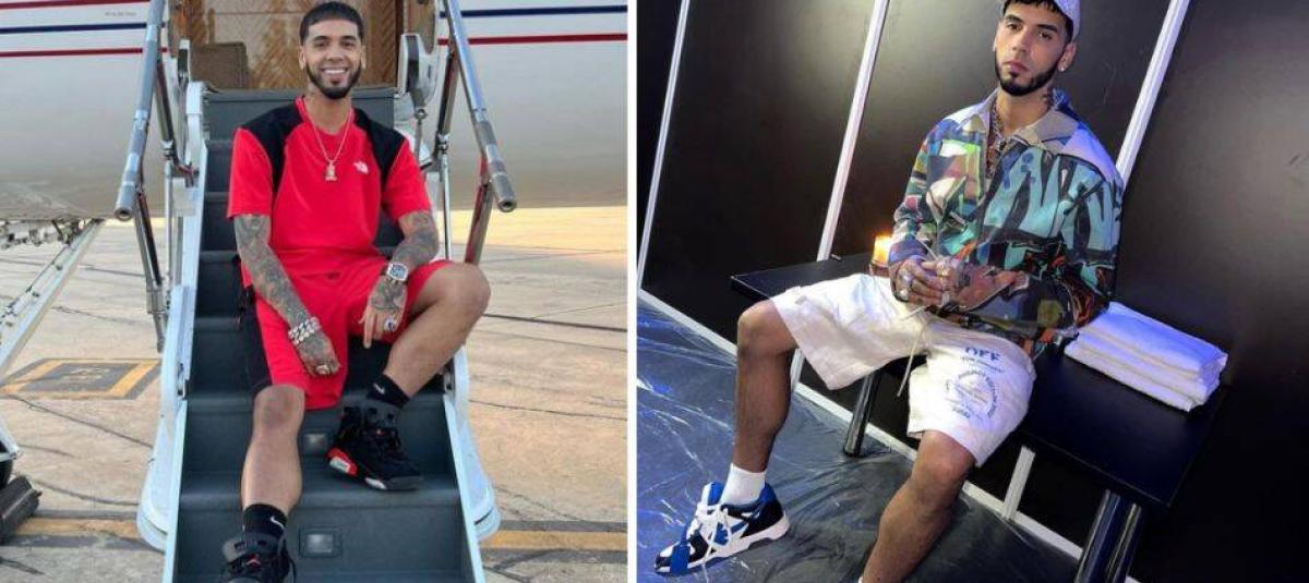 Anuel AA se resbaló durante su concierto en México