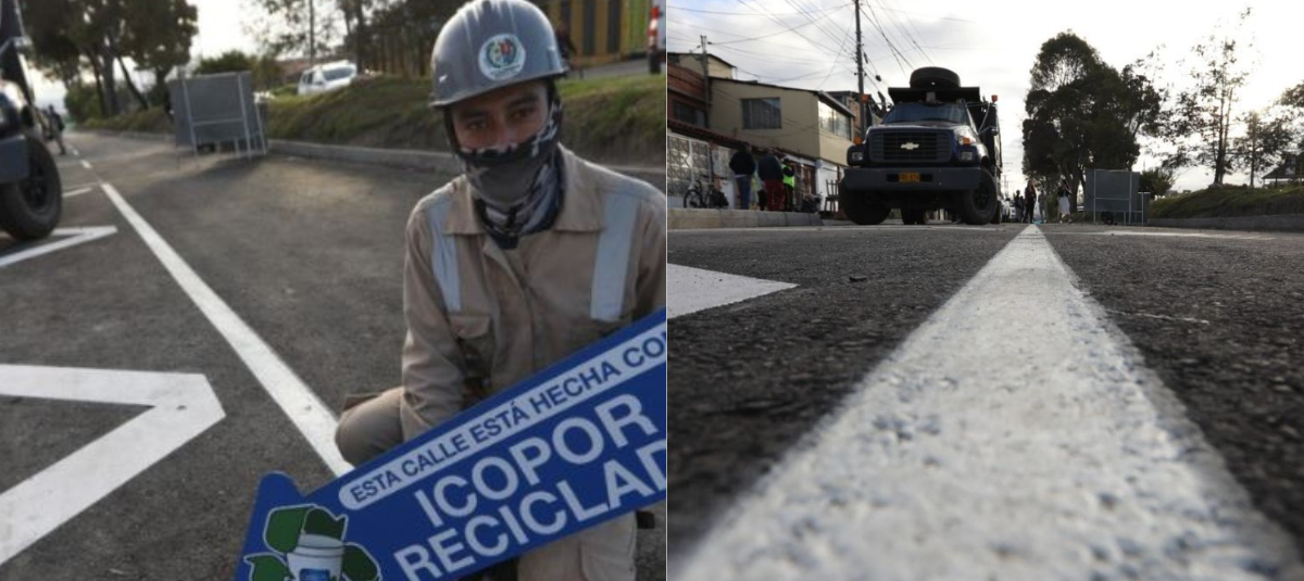 Bogotá: terminan de pavimentar la primera vía con materiales reciclables