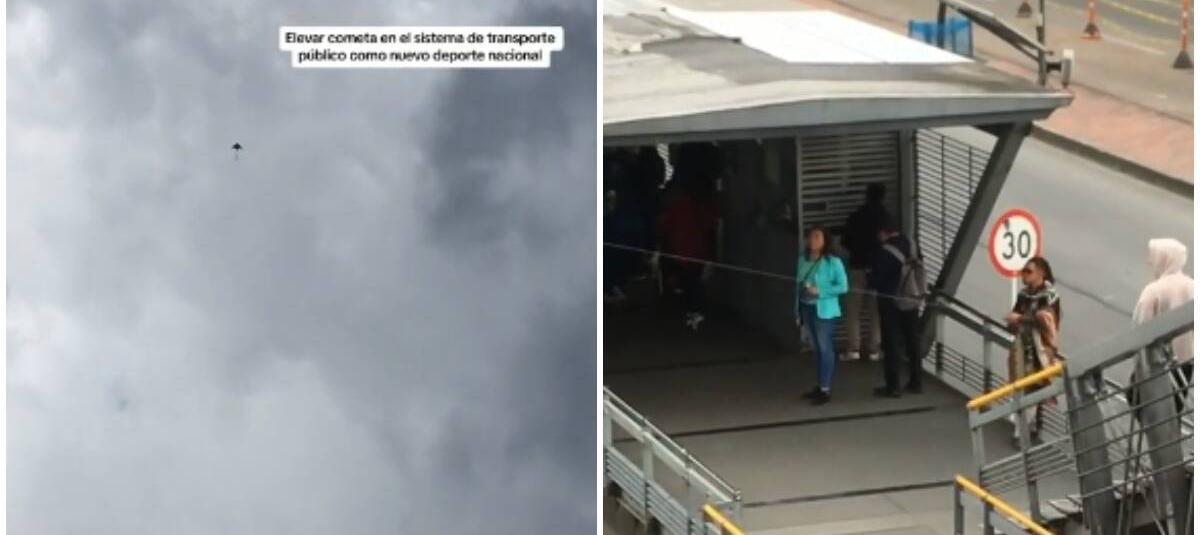 Video: un hombre capta la atención al elevar cometa en estación de ...
