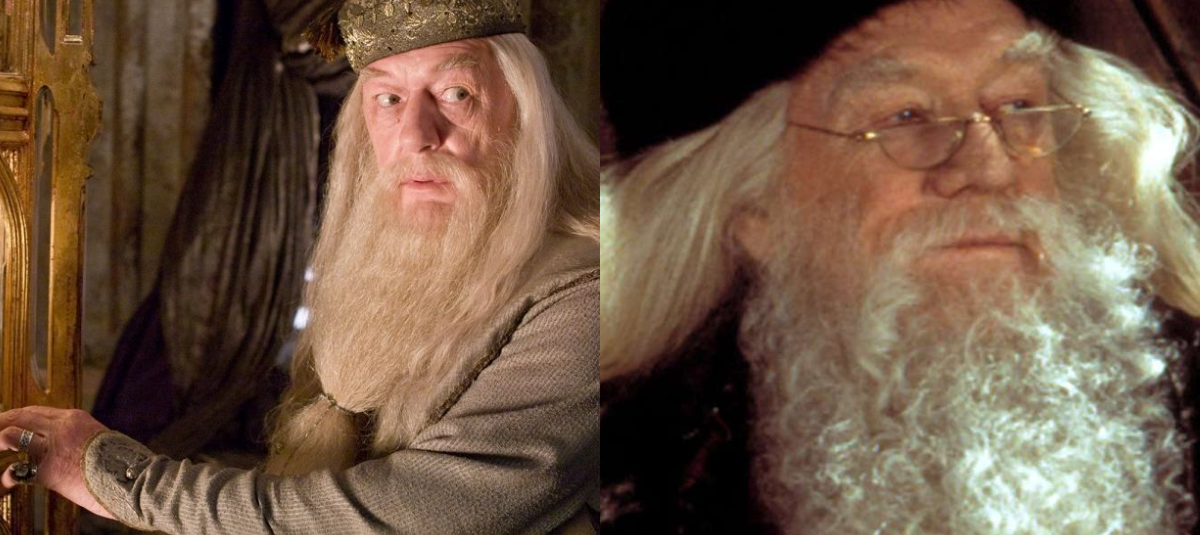 Las dos caras que tuvo Dumbledore en el cine: Michael Gambon y Richard ...