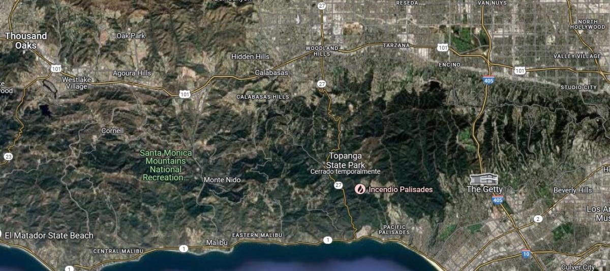 Incendios en Los Ángeles: el mapa que muestra cuáles son las zonas ...