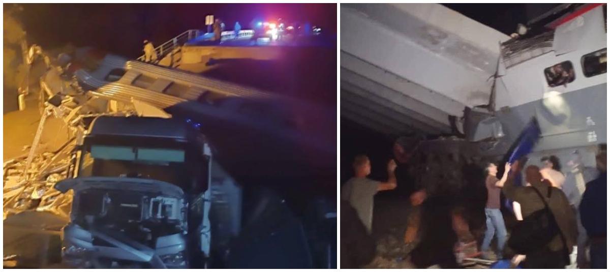 Al menos siete muertos y 30 heridos dejó el derrumbe de un puente sobre un tren con 300 ...