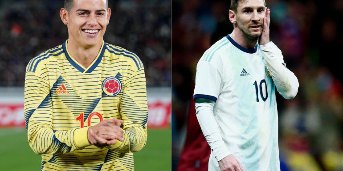 James Rodríguez y Lionel Messi en Colombia vs Argentina Copa América 2019