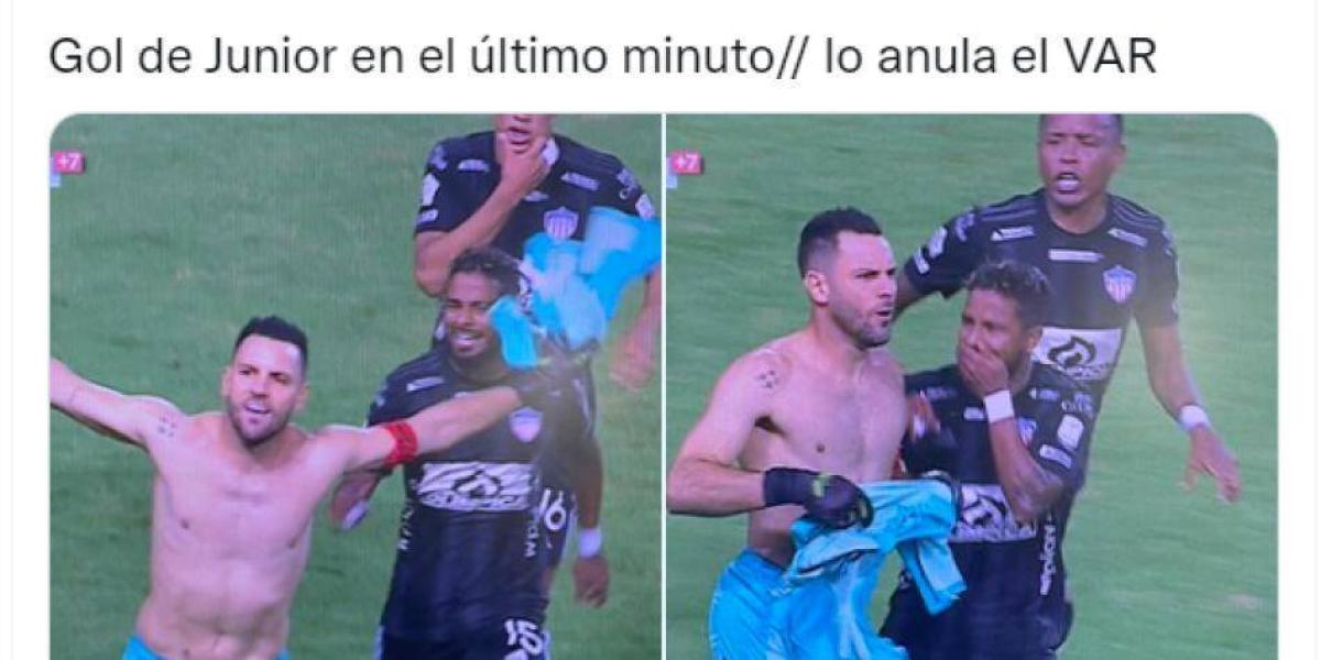 Junior vs Santa Fe: memes por el gol anulado en el último minuto