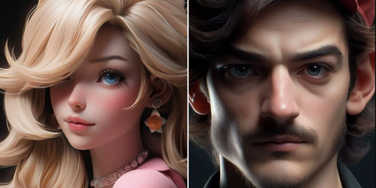 Cómo se verían como humanos los personajes de Mario Bros según la IA