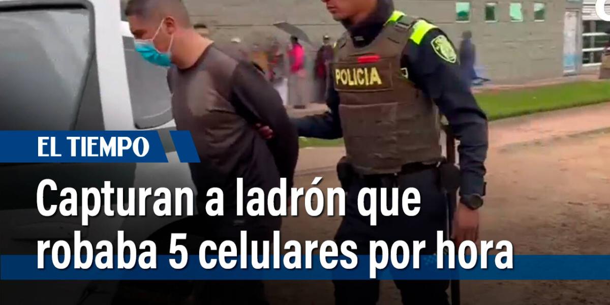 Capturan a ladrón que robaba 5 celulares por hora dentro de TransMilenio