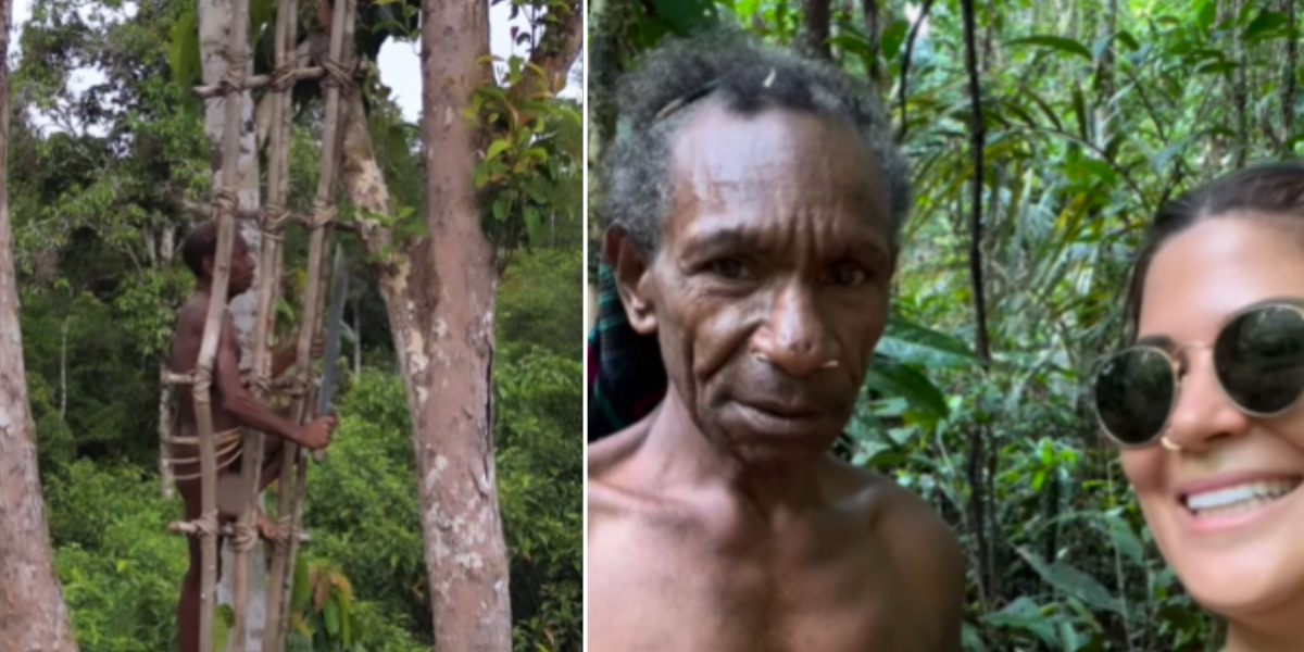 La reacción de jefe de tribu caníbal al ver su rostro por primera vez ...