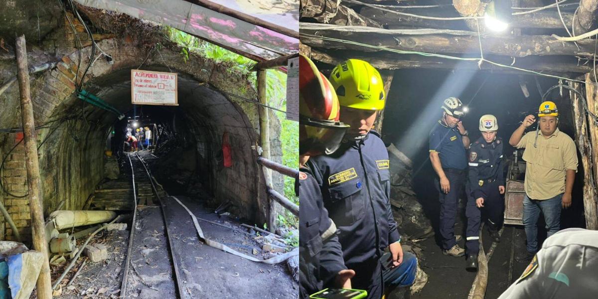 Amagá: Rescatistas tratan de sacar agua en la mina para encontrar a mineros atrapados