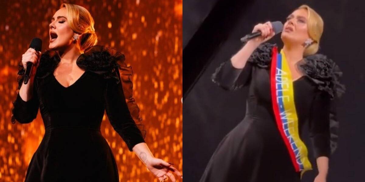Adele sorprende al cantar con la bandera de Colombia en su concierto de ...