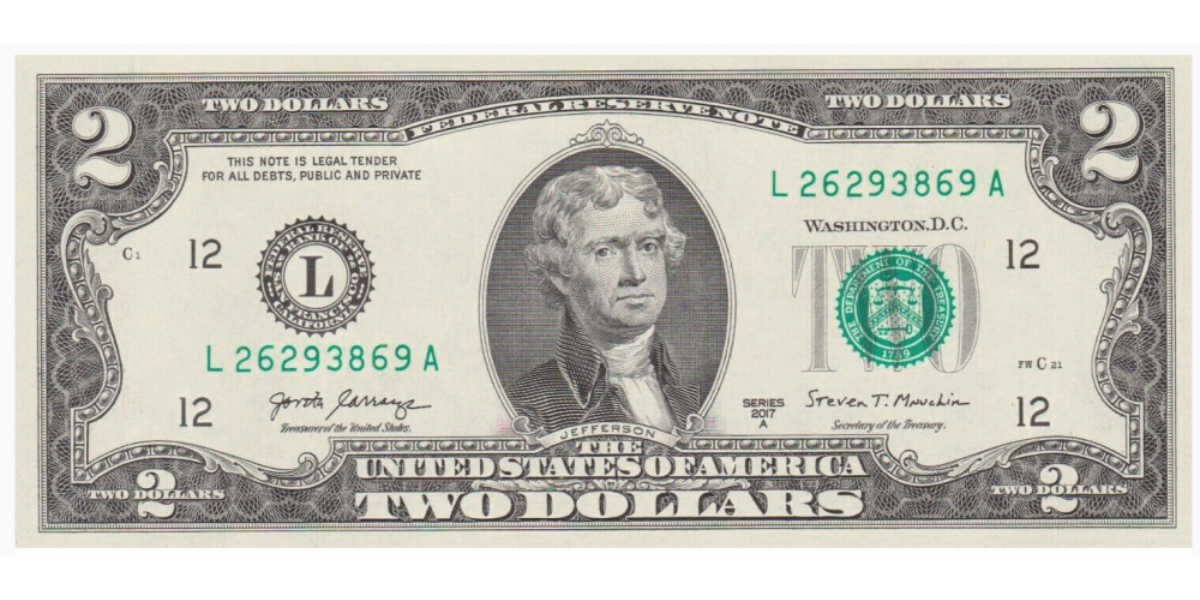 Si tiene este billete de dos dólares puede ser millonario: identifíquelo