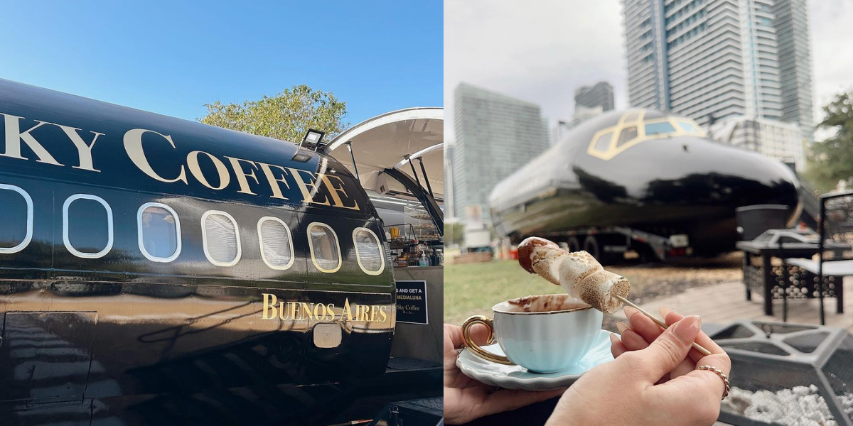Fotos: el avión-cafetería que sirve capuchino con oro y es furor en Miami