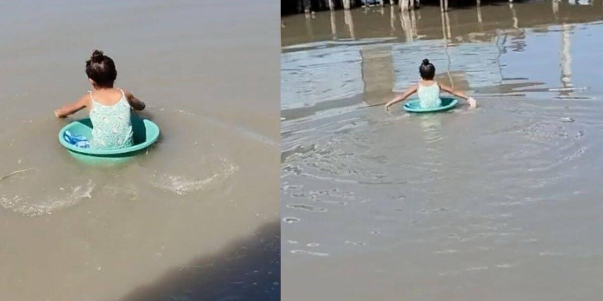 Santa Marta: video de niña movilizándose en ponchera en Ciénaga Grande