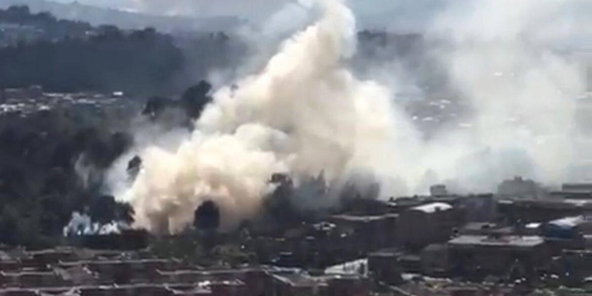 Incendio en Bogota: emergencia por fuego en el barrio timiza de kennedy