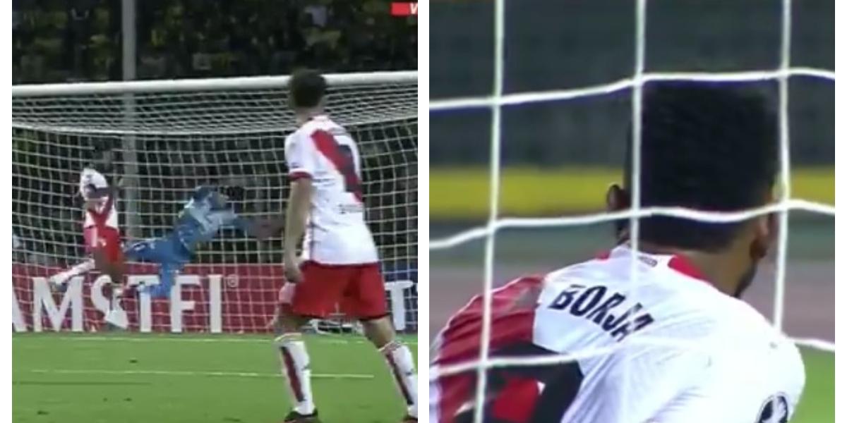 Miguel Borja falla increíble opción de gol en partido de River Plate en ...