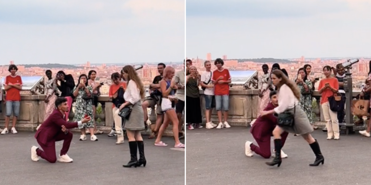 Hombre le propone matrimonio a su novia en París y no termina bien: ella salió corriendo