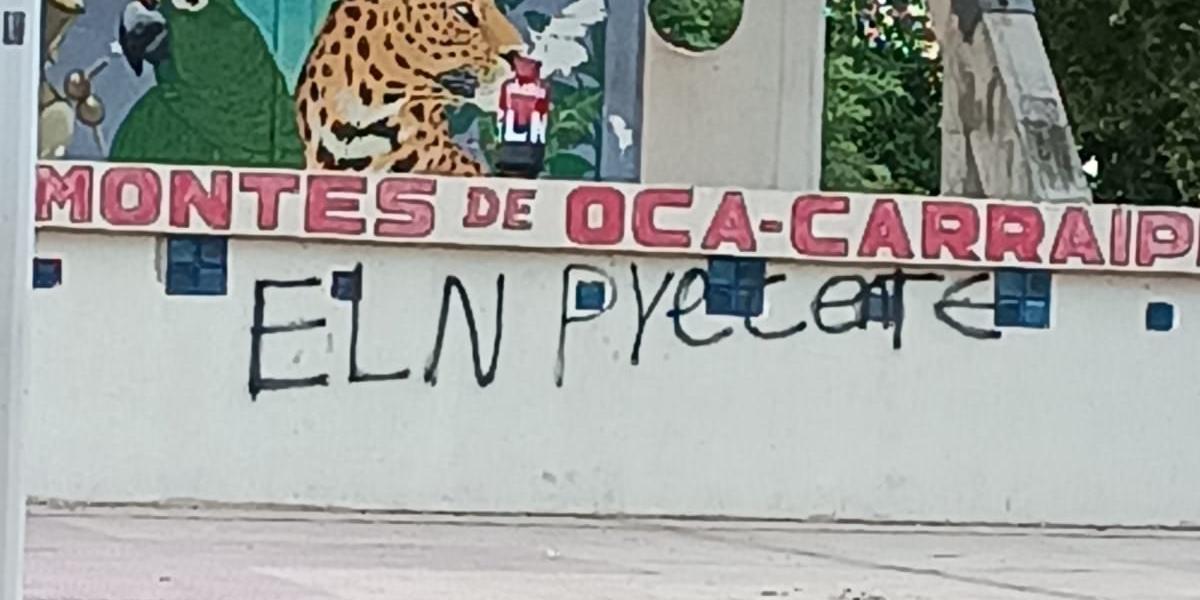 ELN: En La Guajira aparecen cilindros, grafitis y banderas alusivas a ...