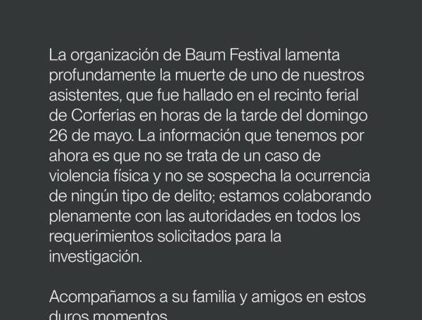 Carlos David Ruiz Molina: Baum Festival habla sobre lo que se conoce de la extraña muerte del ...