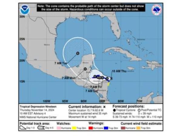 Tormenta tropical Sara EN VIVO | Siga la trayectoria hoy; siguen ...
