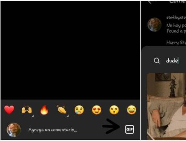 Cómo agregar gif a los comentarios de Instagram