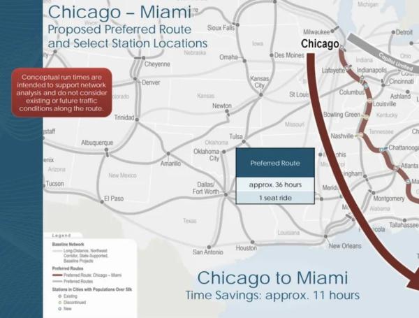 El tren que uniría a Miami con Chicago: cuáles serían las rutas y los ...