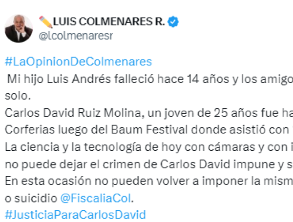 Papá de Luis Andrés Colmenares compara su caso con el de Carlos David ...