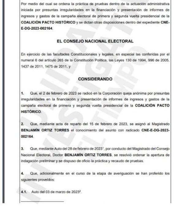 Campaña Petro: CNE rastrea cheque por $ 4.000 millones y caso de ...