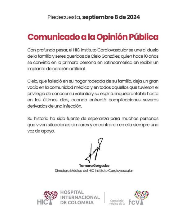 Murió Cielo González, la santandereana que se convirtió en la primera persona en Latinoamérica ...