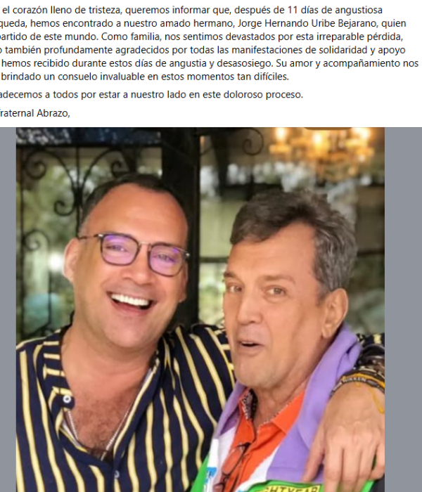 Confirman que cuerpo hallado en Cali corresponde al empresario desaparecido Jorge Hernando Uribe ...