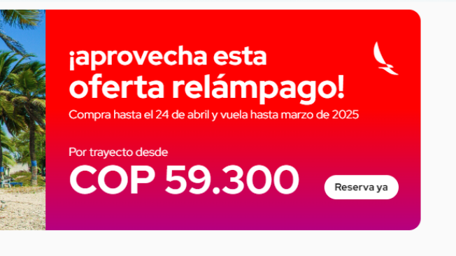 Avianca tiene vuelos baratos que se podrán usar hasta marzo del 2025
