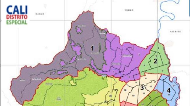 Tres posibles mapas de las localidades existen para Cali Distrito