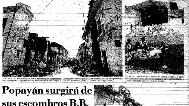 Se cumplen 37 años del terremoto que destruyó Popayán en 1983