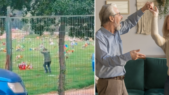 Hombre bailó alrededor de la tumba de su esposa: conmovedor video