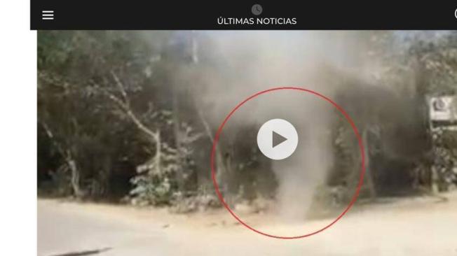 Remolino de tierra se elevó al cielo en Lebrija, Santander