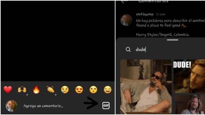 Cómo agregar gif a los comentarios de Instagram