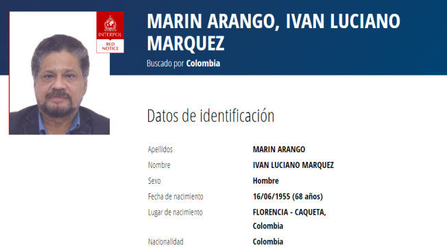 'Iván Márquez': los ocho delitos por los cuales la Interpol le puso circular roja