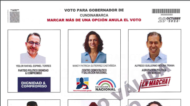 Elecciones 2023 Así Quedó El Tarjetón De Los Candidatos A La Gobernación