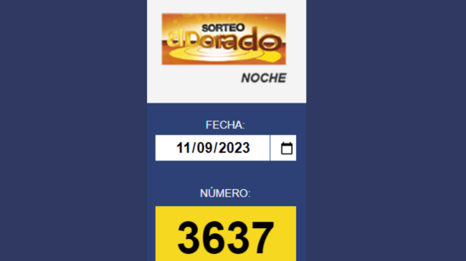 Resultado de El Dorado del 11 de septiembre de 2023