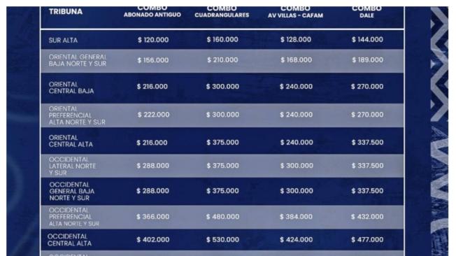 Nacional Millonarios Precios Abonos Y Boletas Para Cuadrangulares