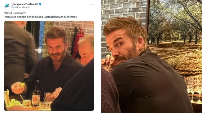 Captan a David Beckham tomándose una Carta Blanca en Monterrey y surgen memes
