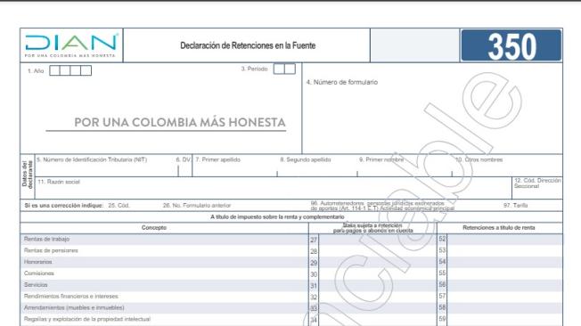 DIAN hace cambios en formulario 350 de declaración de retención en la ...