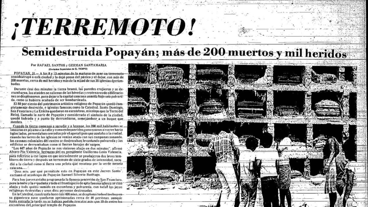 Se cumplen 37 años del terremoto que destruyó Popayán en 1983