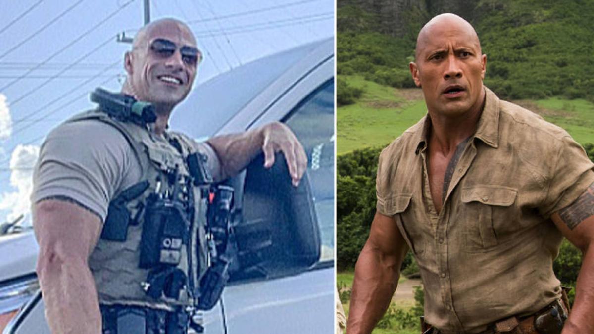 La Roca' reaccionó a imagen de policía que es su doble exacto