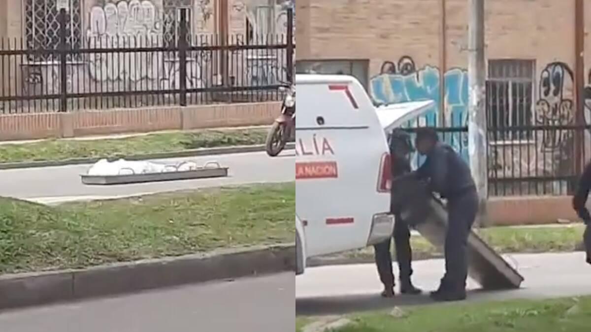 Bogotá: personal del CTI recoge cadáver que cayó accidentalmente en vía