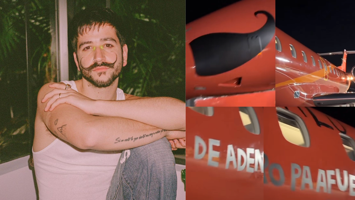Avión de Camilo Echeverry está decorado con un bigote gigante