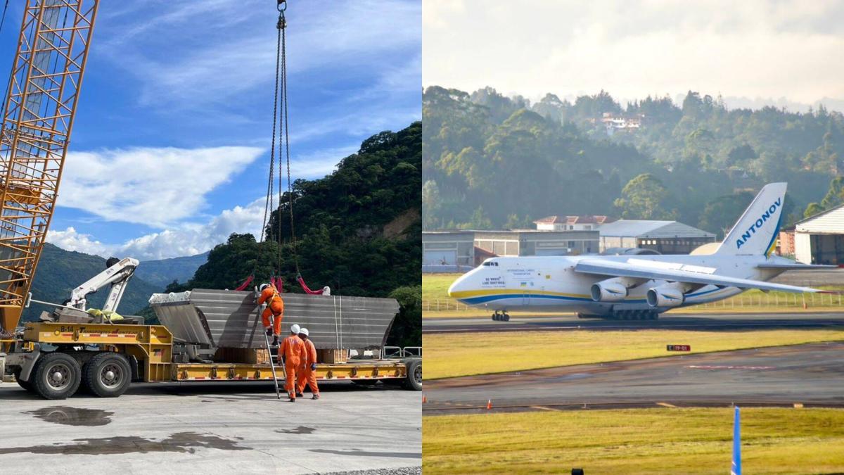 Antonov-124: llegó a Hidroituango la compuerta que trajo el imponente avión