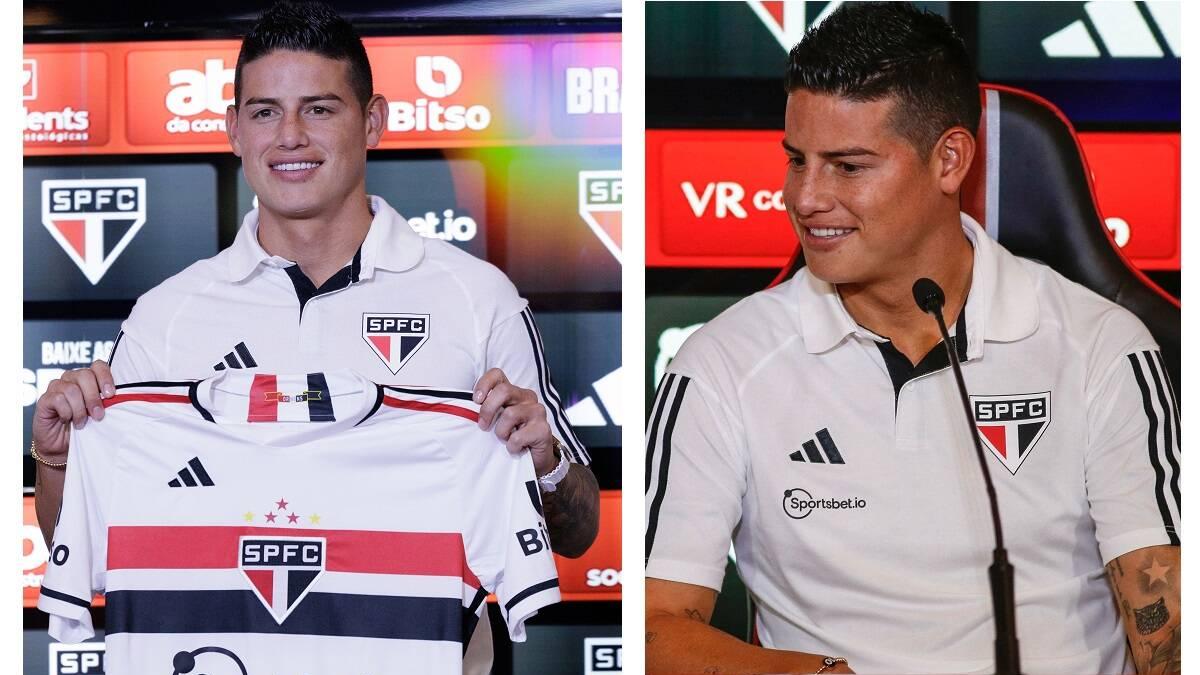 James Rodríguez: presentacion en el estadio Morumbi del Sao Paulo